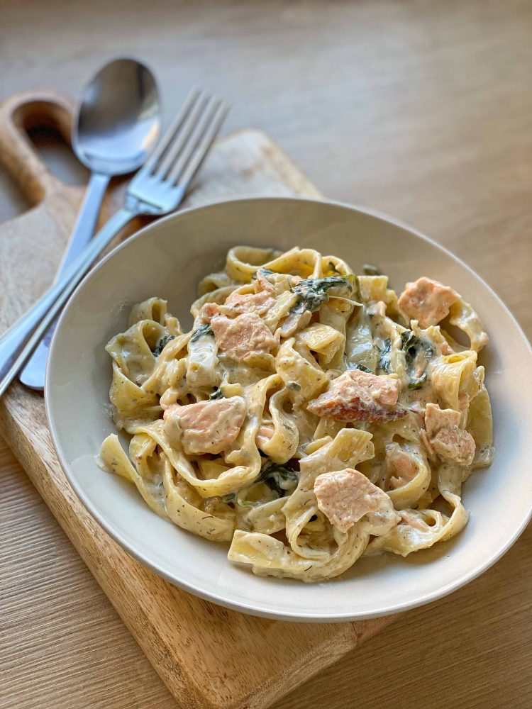 Tagliatelle Spinazie Roomsaus Met Zalm - Kapitein Mam's Keuken
